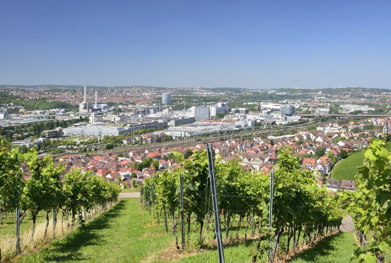 Vineyards and Industrial Settlements, Stuttgart Stock Photo - Image of ...
