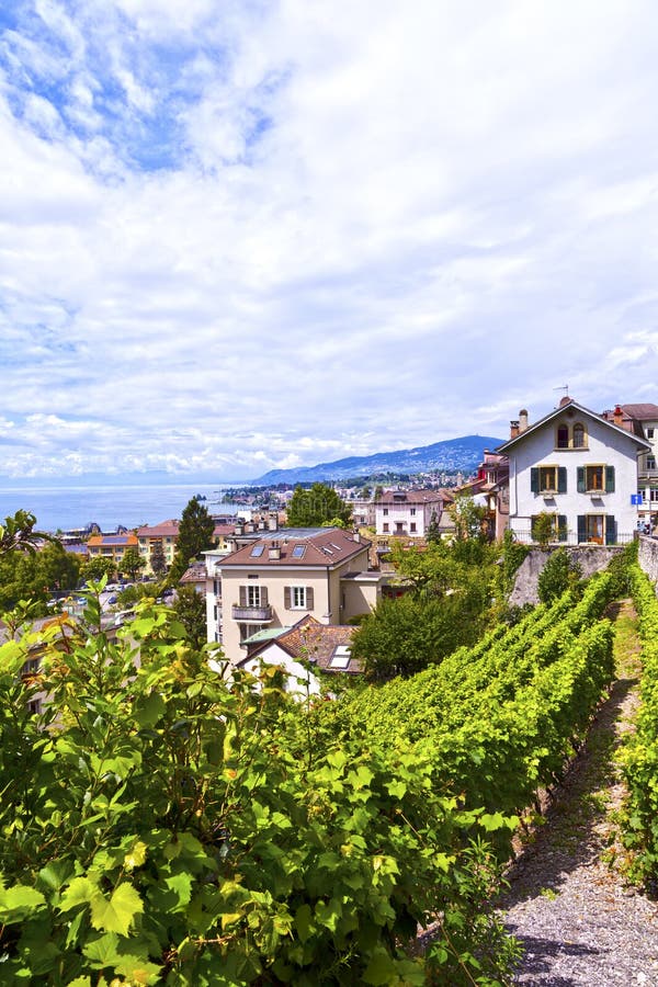 Montreux town stock photo. Image of architecture, castle - 34127256