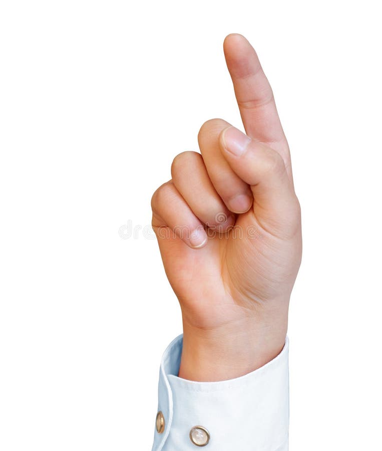 Het Drukken Van De Hand Een Knoop Met Wijsvinger Stock Foto - Image of ...