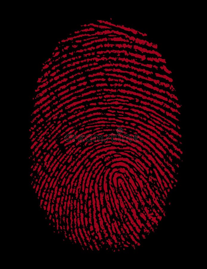 Rode Vingerafdruk vector illustratie. Illustration of vingerafdruk ...