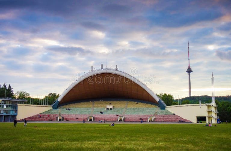 Vingis park stock image. Image of vingis, relaxing, clouds - 55945559