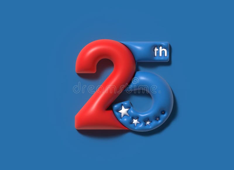 25 Vingt-cinq Chiffres 3d Conception D'illustration Illustration Stock ...
