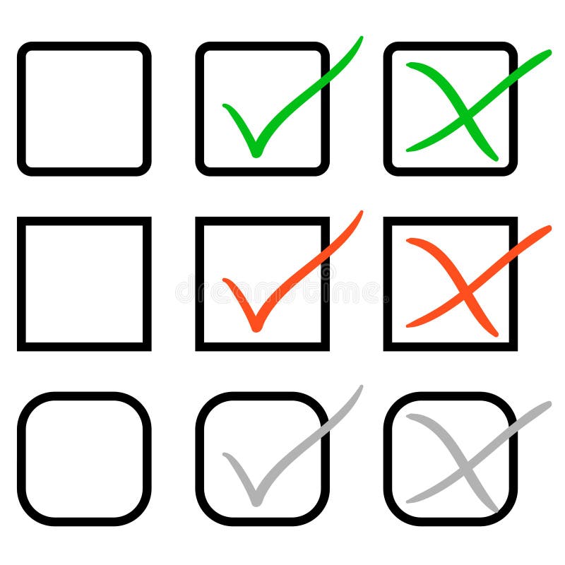 Het Vinkje Keurde Verworpen Symboolvector Goed Vector Illustratie ...