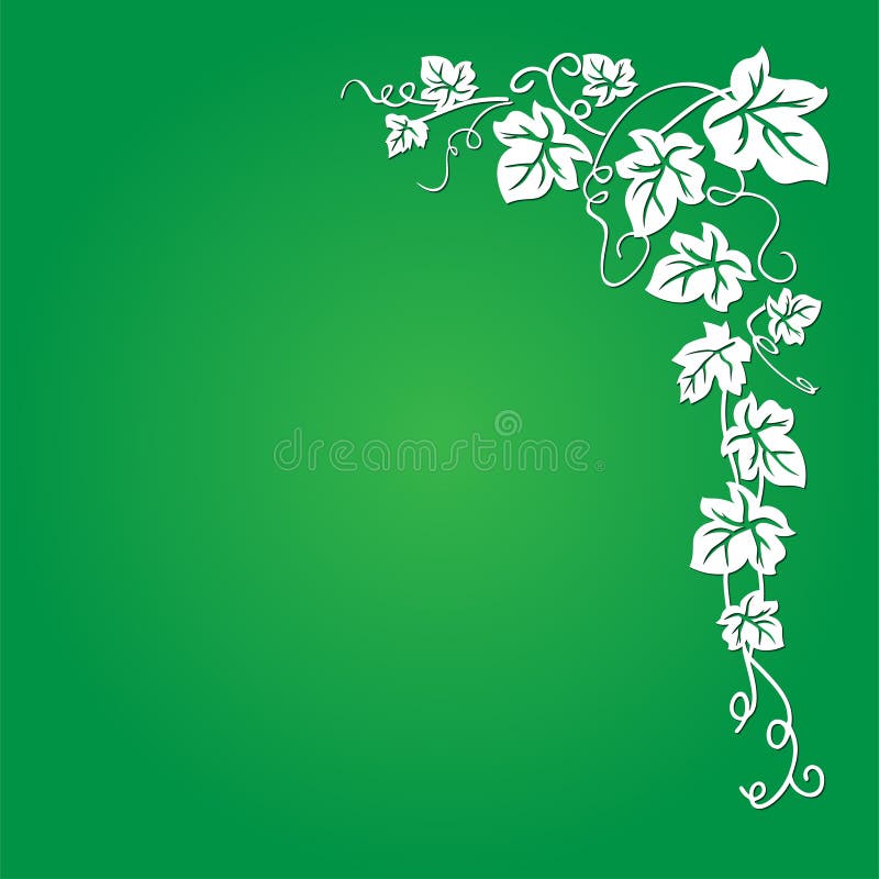 Vector Image of a Vine with Leaves Against a Green Background, Which ...