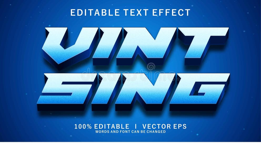 Vint Sign 3d Vector Text Effect with Modern Style Design Stock ...