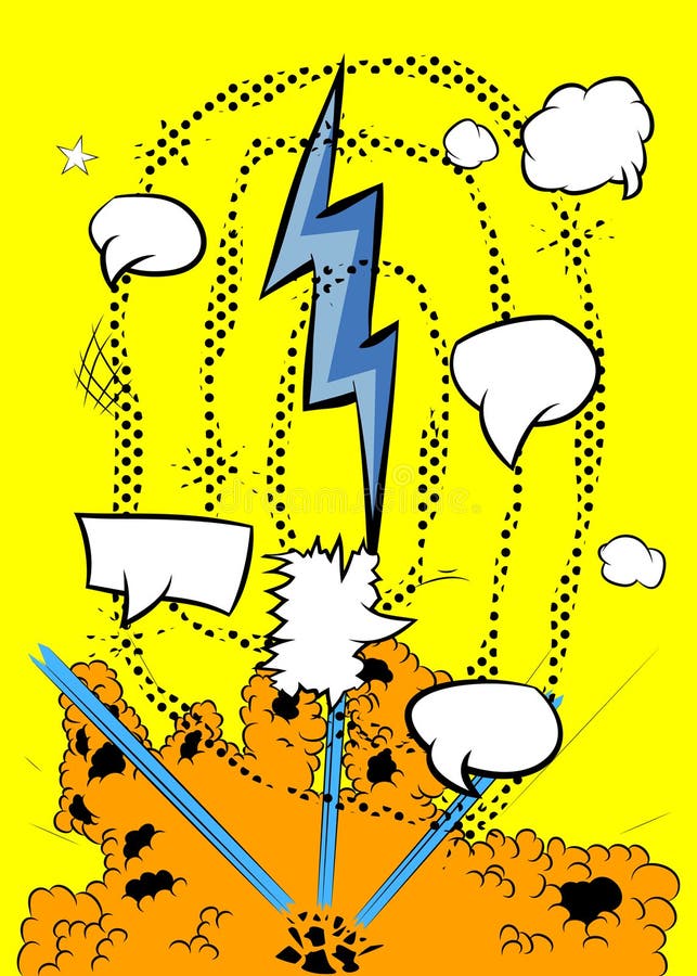 Vintage Abstract Cartoon Backdrop, Comic Book Background. Retro Vector ...