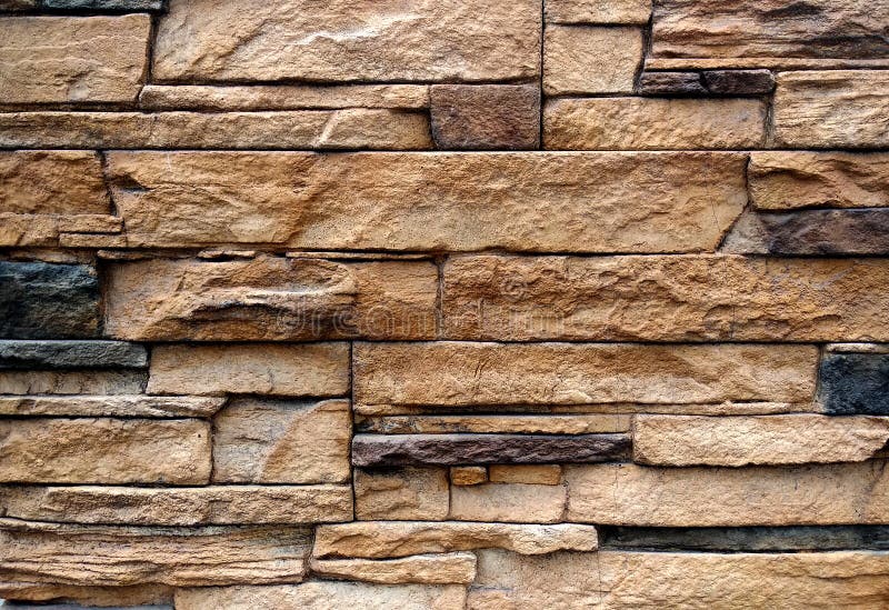 Vintage Abstract Close-up Brown Textured Wall Stone of Various ...