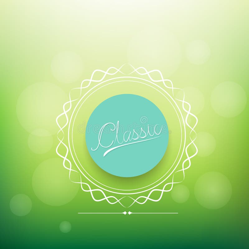 Vintage Abstract Labels Elements on Green Background. Stock Vector ...