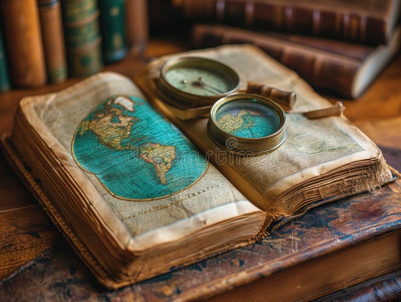 Vintage Academic Books Closeup Stock Illustration - Illustration of ...