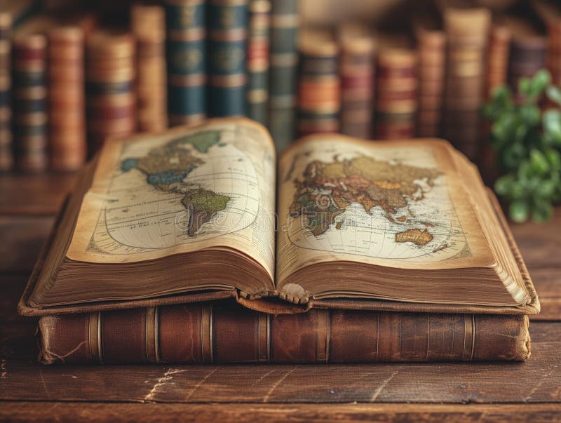 Vintage Academic Books Closeup Stock Illustration - Illustration of ...