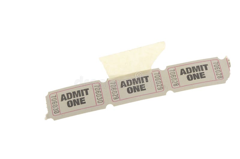 Vintage Admit One Tickets Close Up Stock Photo - Image of game ...
