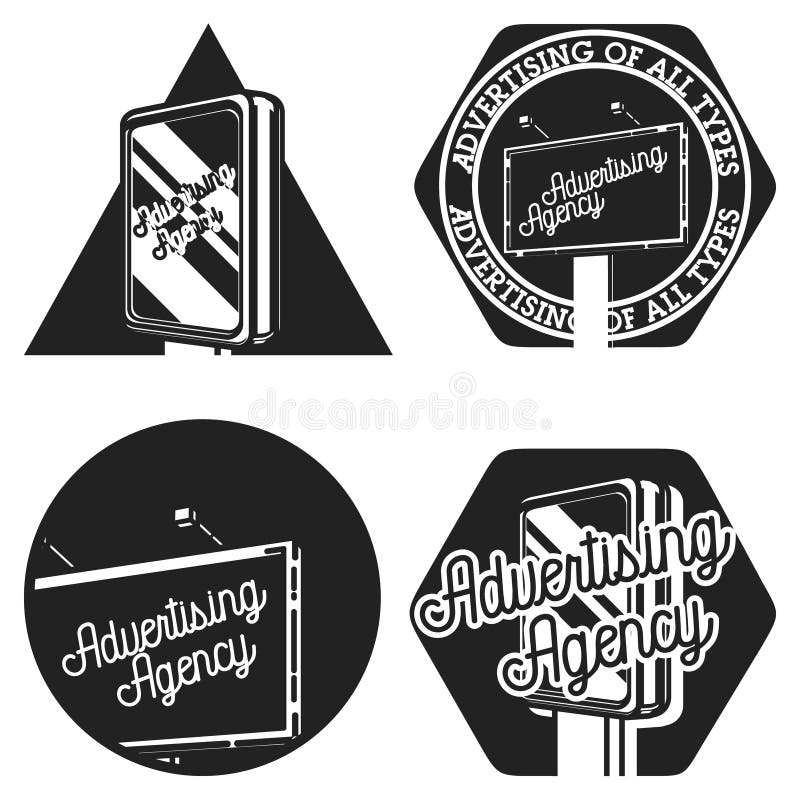 Vintage Advertising Agency Emblems Stock Vector - Illustration of ...