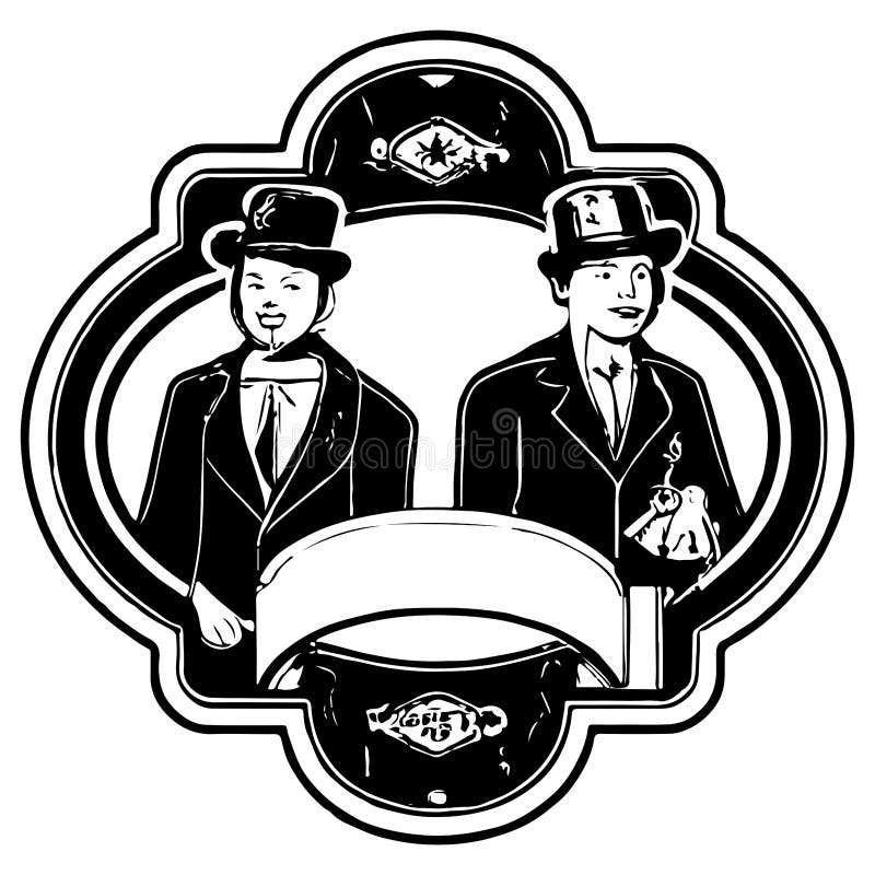 Vintage Advertising Men Black and White Icon Style. Based on Generative ...