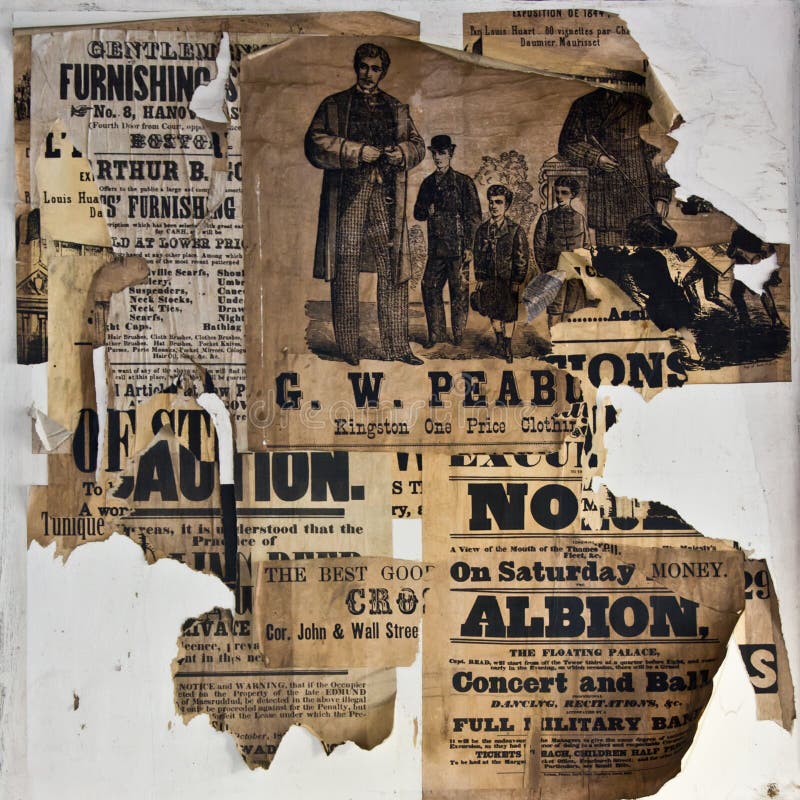 Vintage advertising signs editorial stock photo. Image of august ...