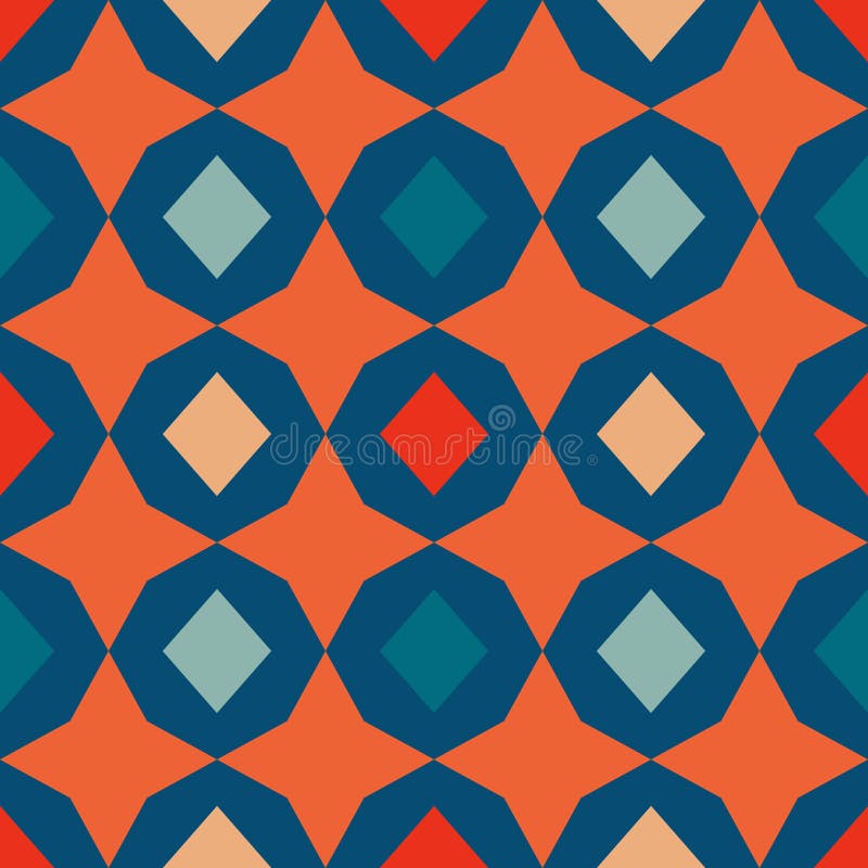 Vintage Aestethic Pattern with Triangles in the Style of the 70s and 60 Stock Vector ...