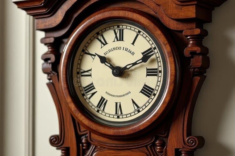 Vintage Aesthetic Wooden Wall Clock Stock Illustration - Illustration ...