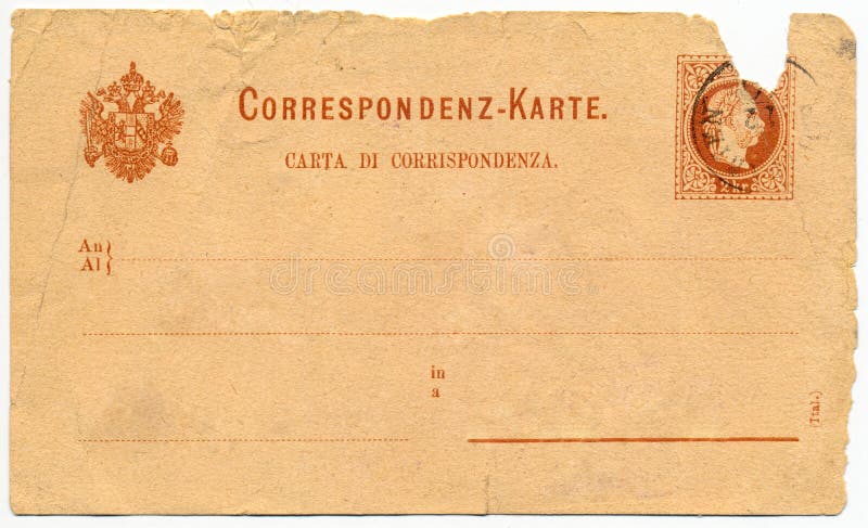 Vintage Postcard - Circa 1881 Stock Photo - Image of paper, space: 29937548