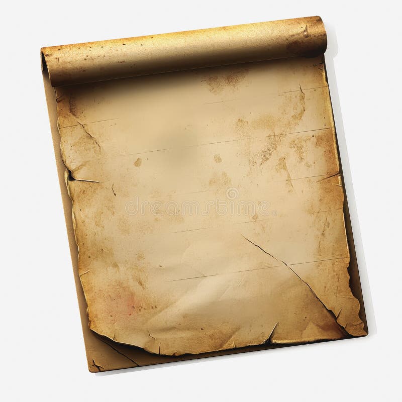 Vintage Aged Paper Scroll with Torn Edges and Cracks Perfect for ...