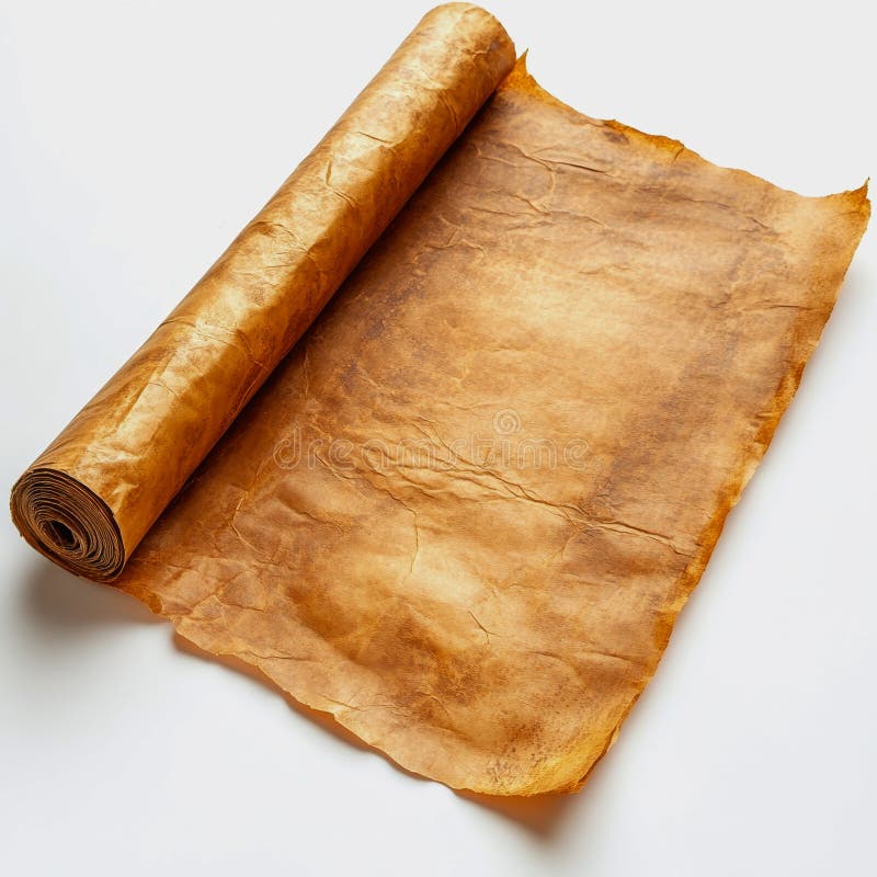 Vintage Aged Scroll Paper with Rolled Edge and Textured Surface Ideal ...