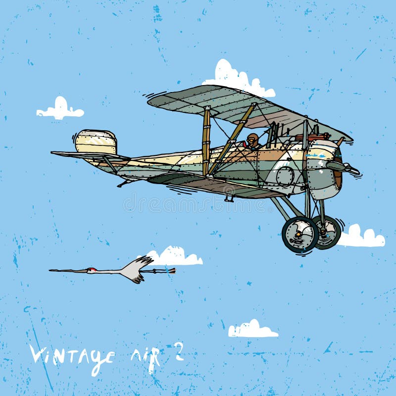 Vintage air drawing stock vector. Illustration of propeller - 30397118