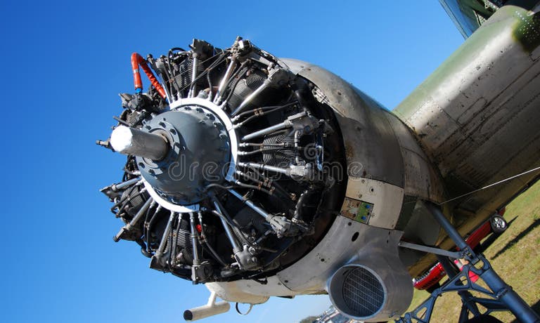 Vintage aircraft engine stock image. Image of exposed - 2640823