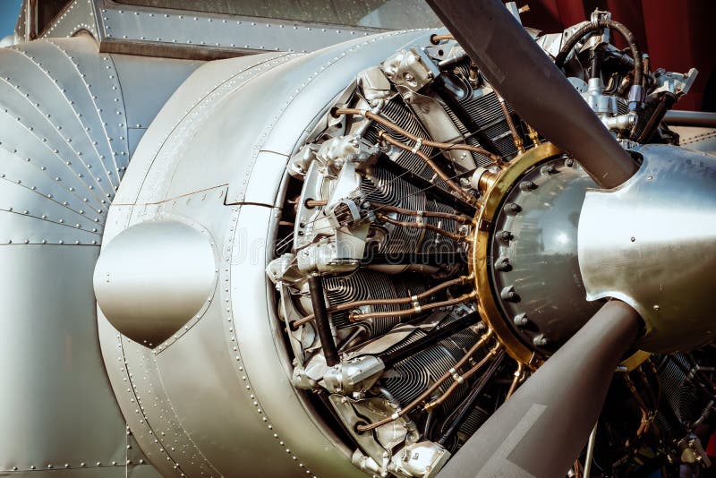 Vintage aircraft engine stock photo. Image of rotor - 162250042