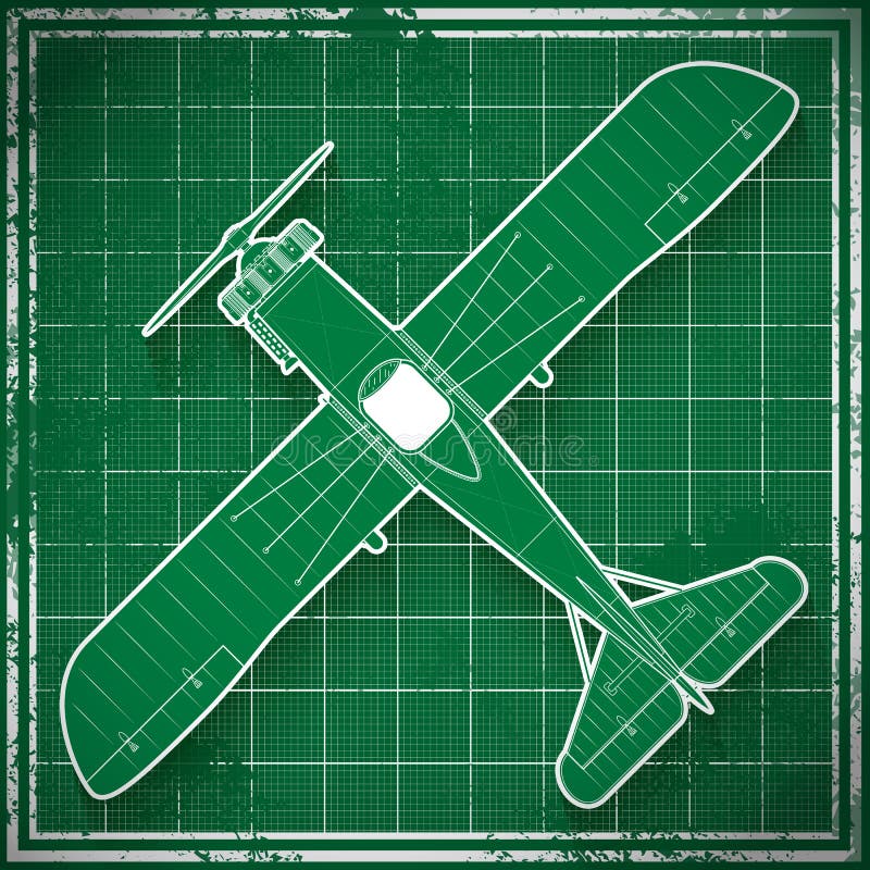 Vintage airplane blueprint stock vector. Illustration of aviation ...