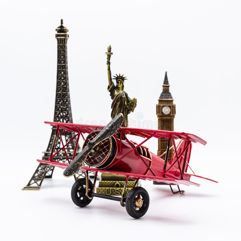 Vintage Airplane Painted in Red in Front of Monuments Editorial ...