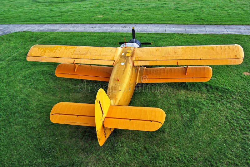 Yellow biplane Aircraft stock photo. Image of biplane, aircraft - 463396