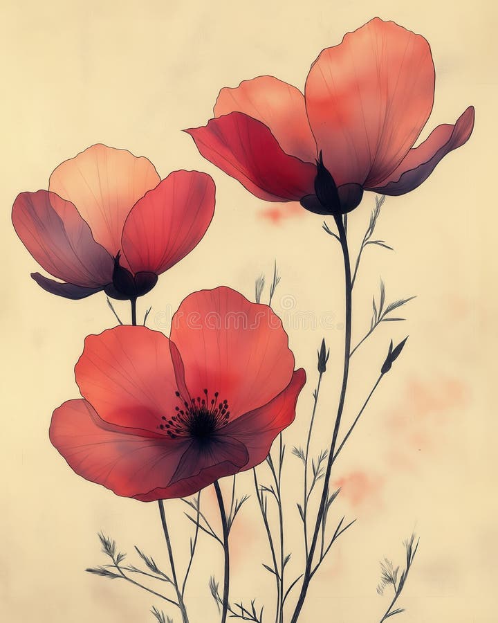 Vintage Airy Flowers on Light Background. Stock Photo - Image of bright ...