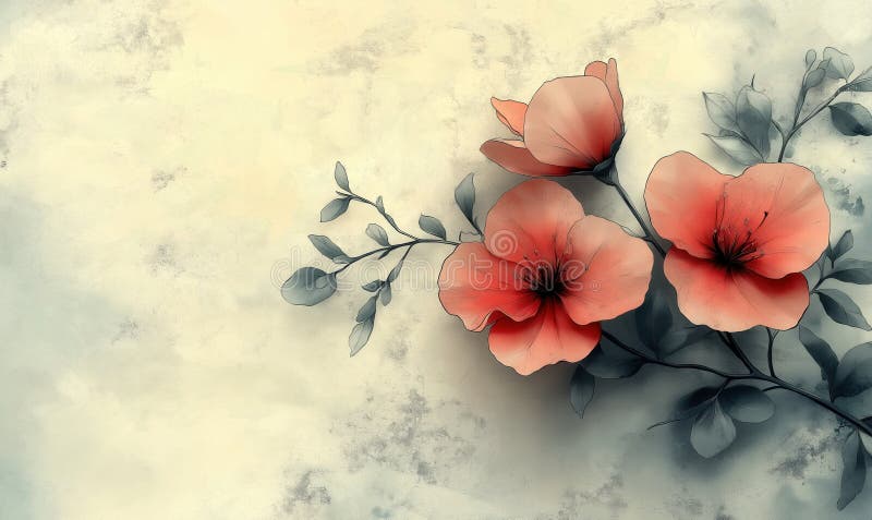 Vintage Airy Flowers on Light Background. Stock Image - Image of ...
