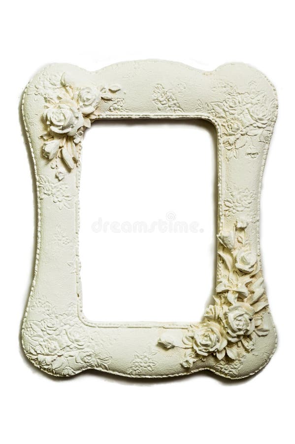 Vintage Alabaster Frame on White Background Stock Image - Image of ...