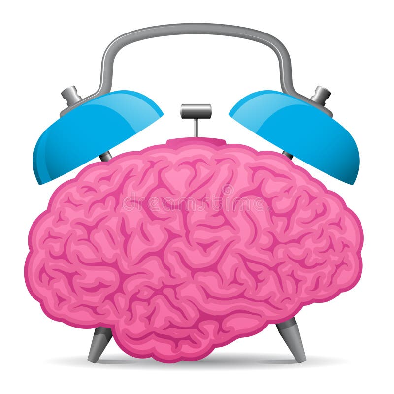 Vintage alarm clock brain stock vector. Illustration of clipart - 14768898