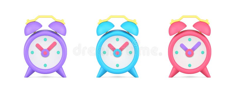 Vintage Alarm Clock Morning Ring Mechanical Clockwise Time Reminder 3d ...