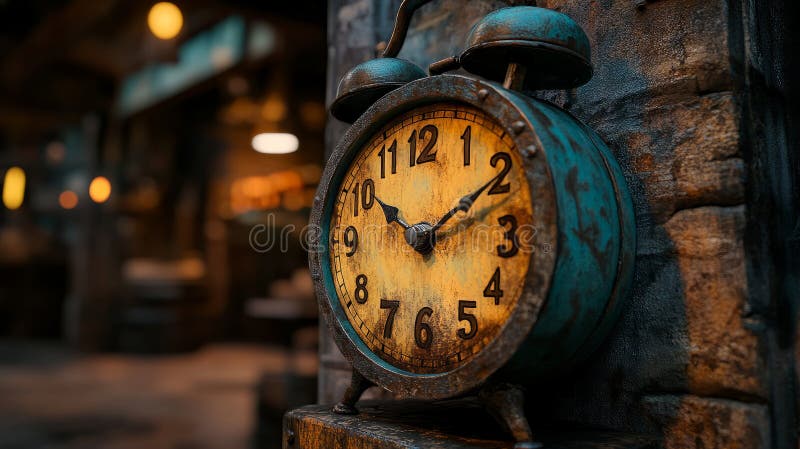 Vintage Alarm Clock Rustic Antique Decor Setting Stock Photos - Free ...