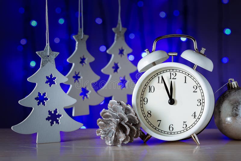 Vintage Alarm Clock is Showing Midnight. Stock Photo - Image of magic ...