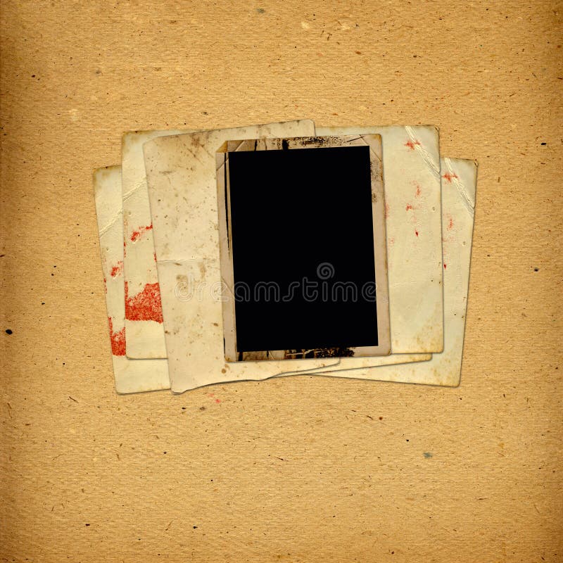 Vintage Album with Paper Frames for Photos Stock Image - Image of page ...