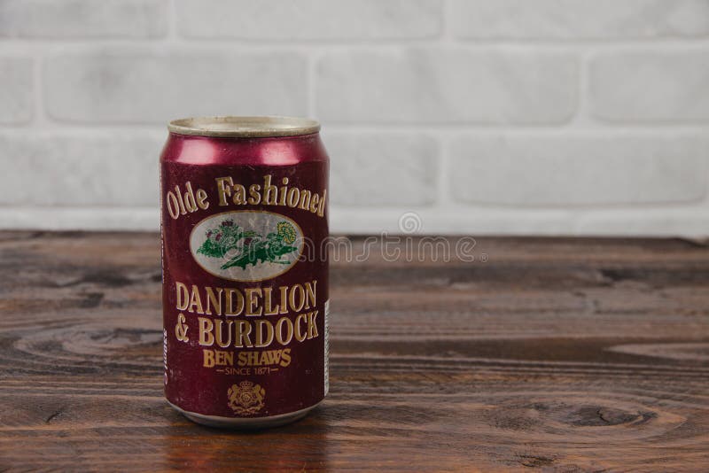 A Vintage Aluminium Can of Olde Fashioned Beer Against the Brick Wall ...