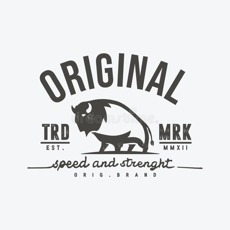 Vintage American Bison Vector Illustration Stock Vector - Illustration ...