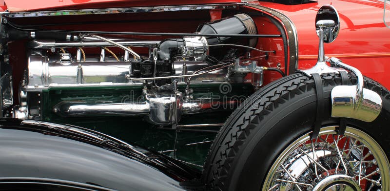 Vintage American Car Engine Stock Image - Image of side, eight: 31630877