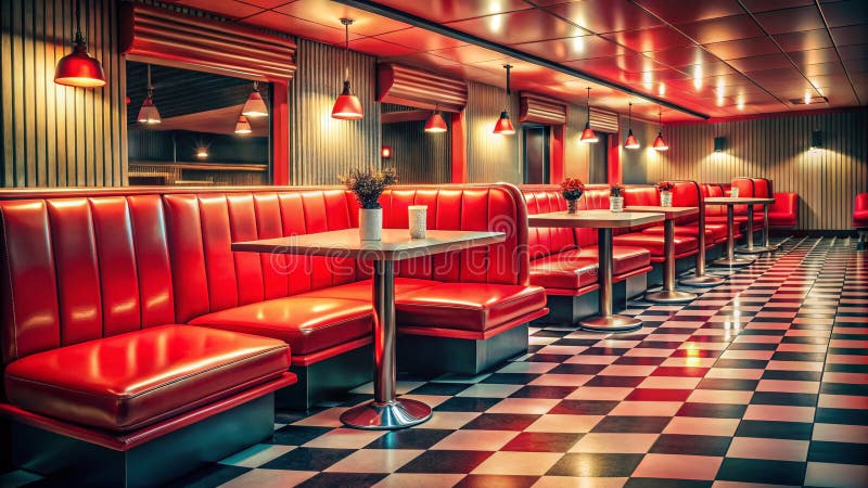 Vintage American Diner Nostalgia a Retro Restaurant Interior Capturing ...
