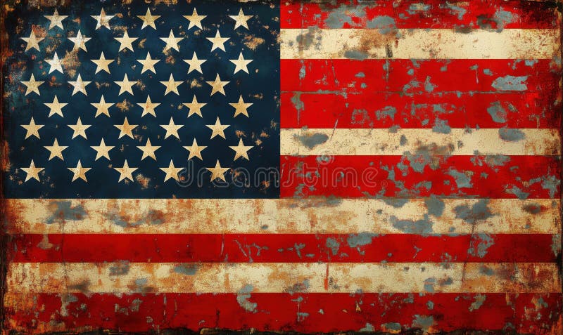 Vintage American Flag Distressed Texture Weathered Appearance Stock ...