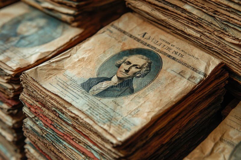 Vintage American Independence Ephemera with Border Text an Stock ...