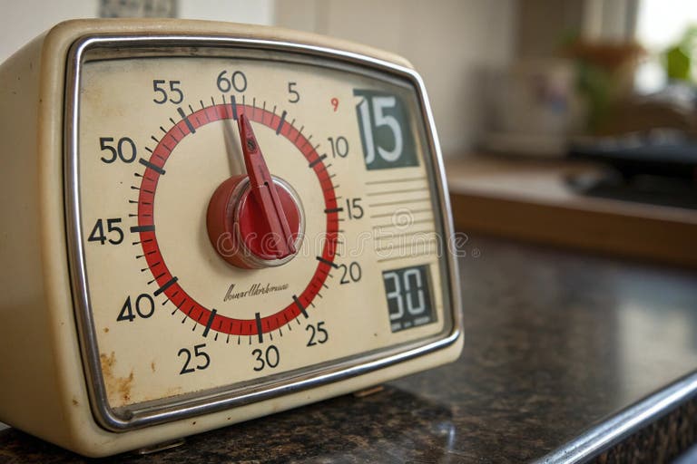 Vintage Analog Kitchen Countdown Timer, 15 Minutes Remaining. Vintage ...