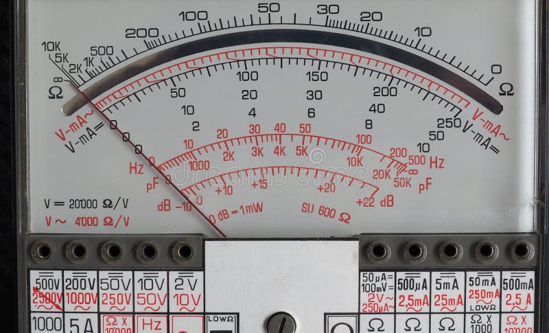 Vintage analog multimeter stock photo. Image of instrument - 267287214