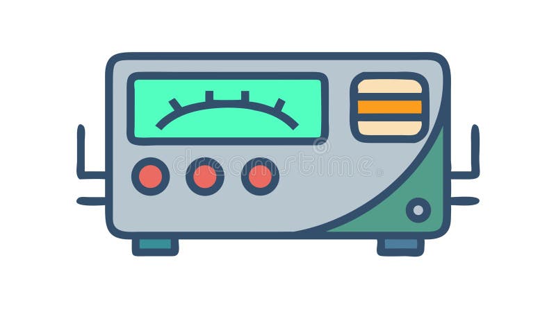 A Vintage Analog Multimeter or Electronic Testing Device Icon, Vector ...