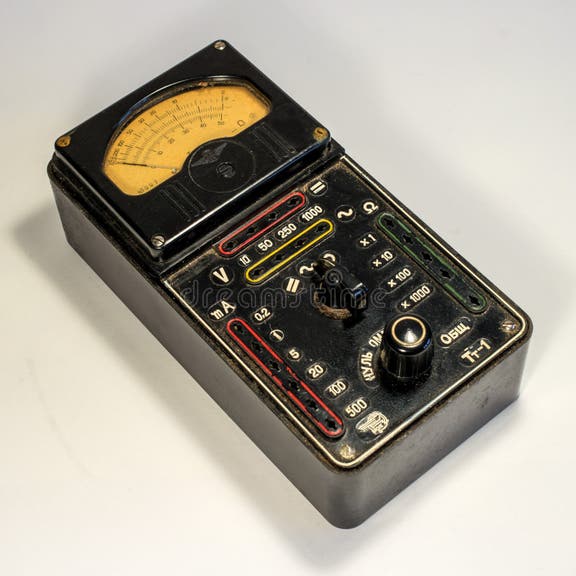 Vintage analog multimeter. stock photo. Image of power - 98750022