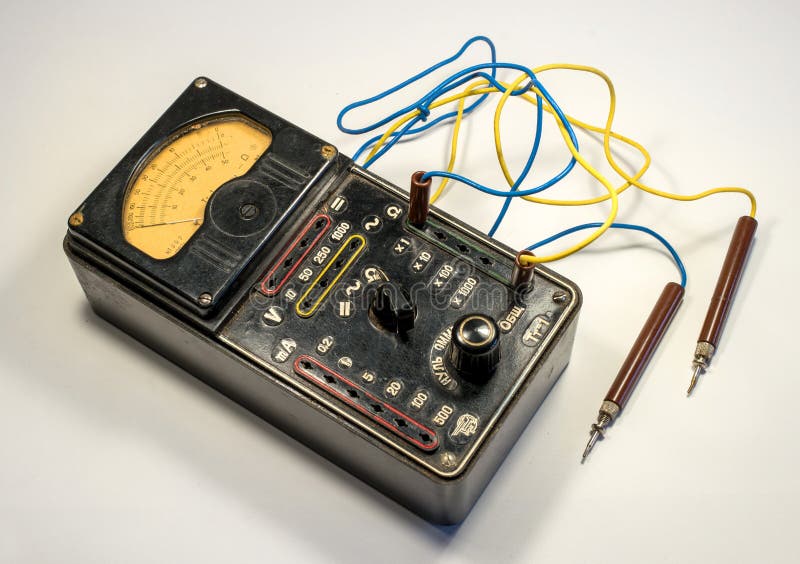 Vintage analog multimeter. stock photo. Image of gauge - 98750002