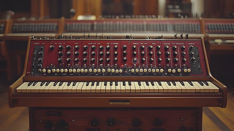 Vintage Synthesizer Keyboard Stock Illustration - Illustration of ...