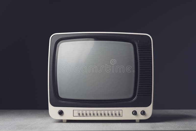 Vintage Analog TV on Blue Background Stock Image - Image of tube ...